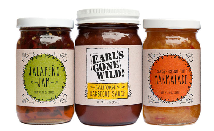 Barbecue Sauce Pepper Jam Marmalade Sampler Pack - Earl's Gone Wild